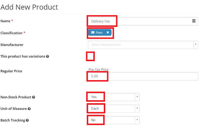 Create a Non-Stock Product