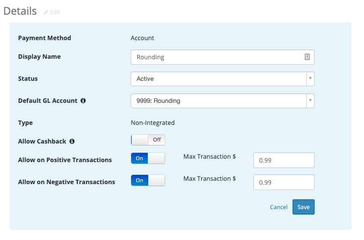 Payment Rounding in Cova